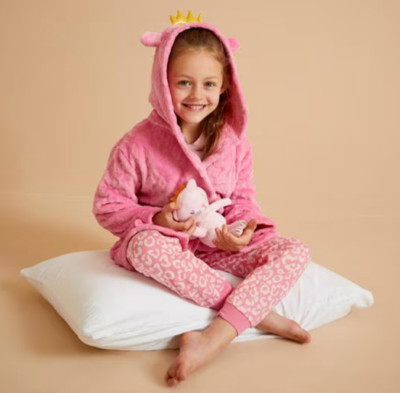 4 Piece Set Girls Junior Size 4-5 Years Cat Robe Dressing Gown Pyjama ...