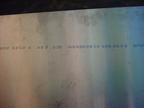 Titanium Sheet 6.75' x 30" x .032" New MIL-T-9046 AB3 9535-00-526-2649 ...