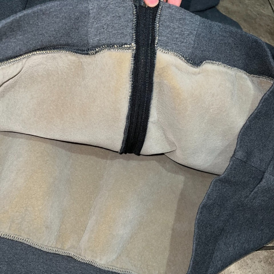 VTG Carhartt Men Gray Heather Heavyweight Lined Full Zip Work Hoodie ...