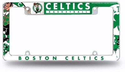 Boston Celtics Metal License Plate Frame Tag Cover All Over Design ...