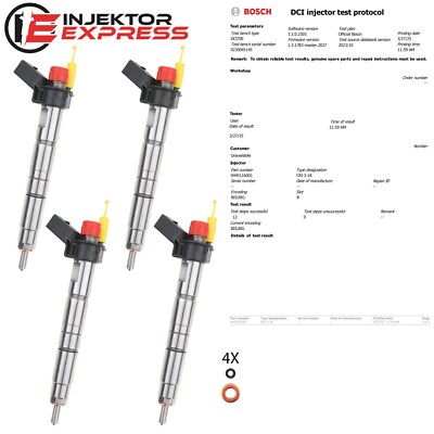 4x 0445116001 Einspritzdüse Injektor 13537797877 BMW E81 120d 3er 520d ...