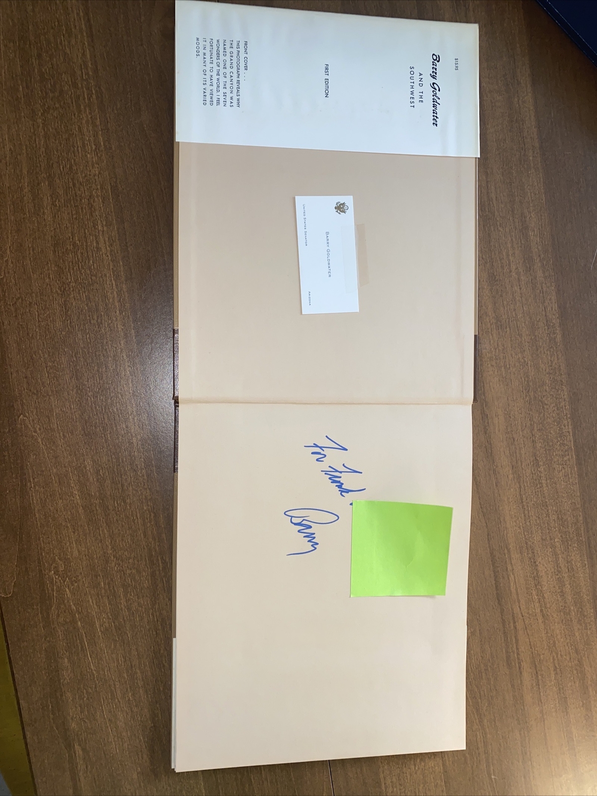 Barry Goldwater and the Southwest Book - Hand Signed with Senate ...