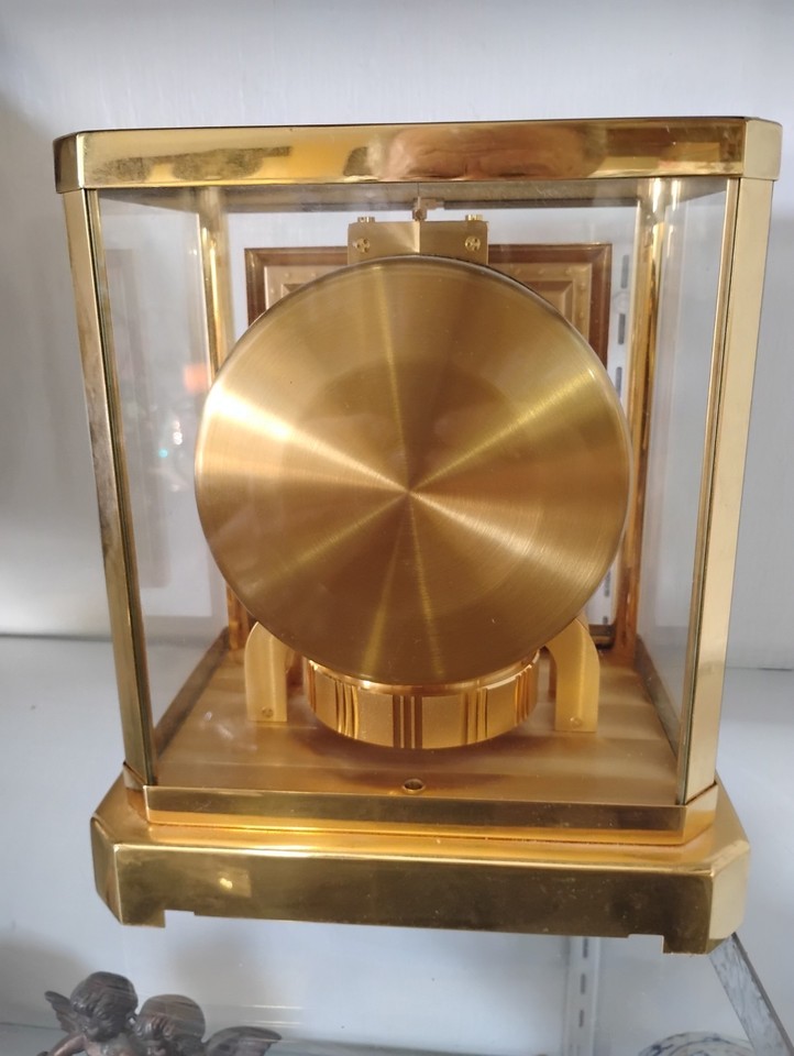 Working Atmos Jaeger Lecoultre Clock Rarer Square Dial Model 528-8 W ...