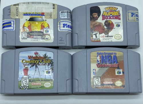 Nintendo 64 N64 Sports 4 Game Lot Tested Kobe NBA Waialae Golf Racing ...