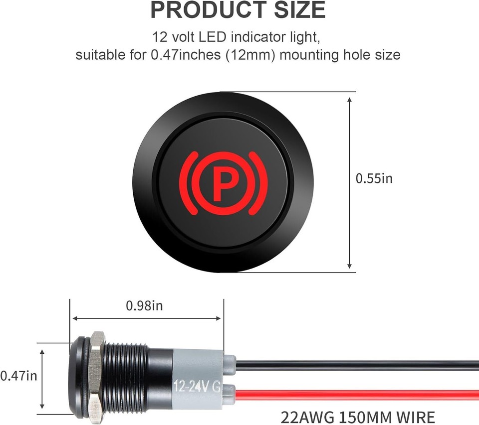 12V LED Indicator Small Light Waterproof High Beam, Single Arrow ...