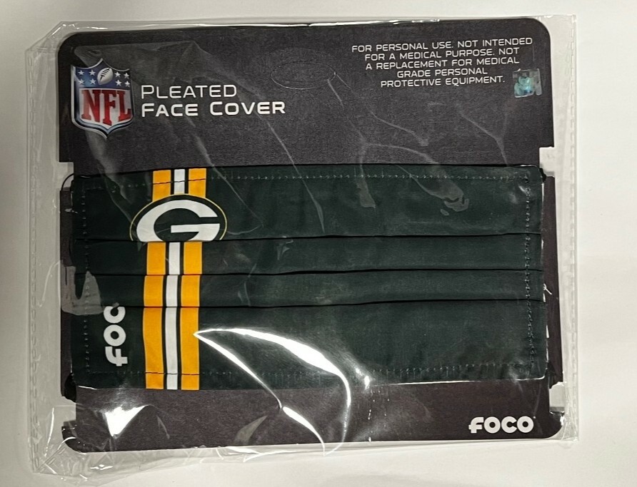 GREEN BAY PACKERS 2020 SIDELINE FACE MASK COVER STRIPE BY FOCO FREE ...