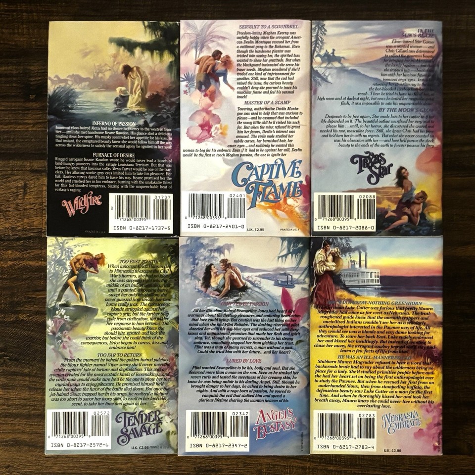 Book Lot 6 Zebra Hologram Historical Romance Clinch Fabio Bodice Ripper ...