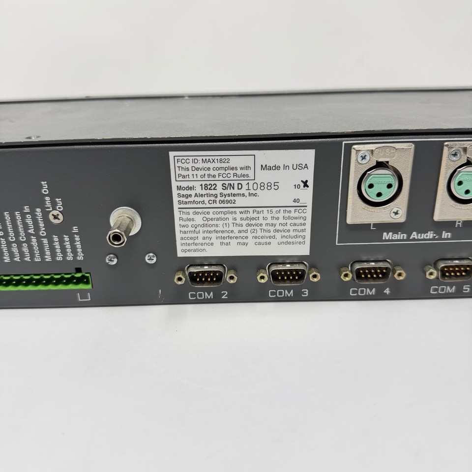 Vintage Sage EAS ENDEC Model 1822 Made In USA By Sage Alerting Systems ...