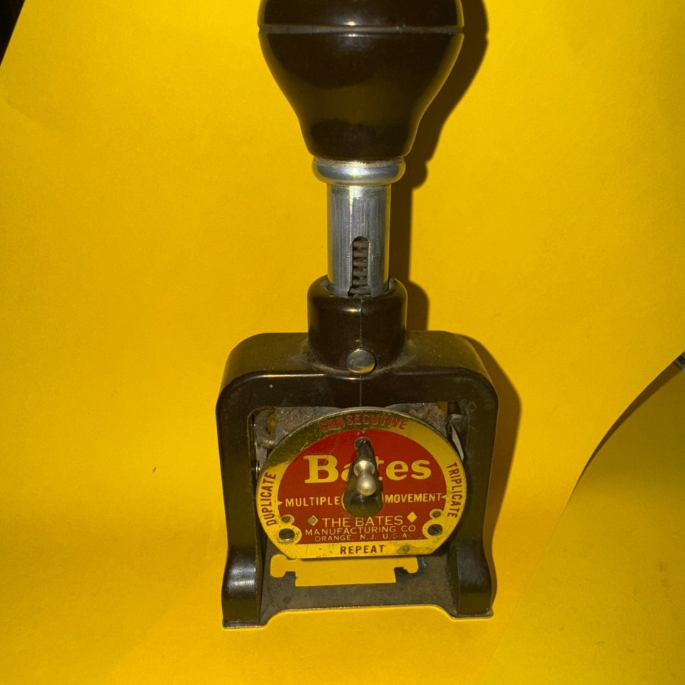 BATES STANDARD MULTIPLE MOVEMENT NUMBERING MACHINE STAMP - 6 WHEELS ...