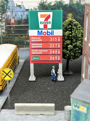 HO-1112-007 / 1:87 HO Scale Model 7-Eleven Gas Station Price Sign | eBay