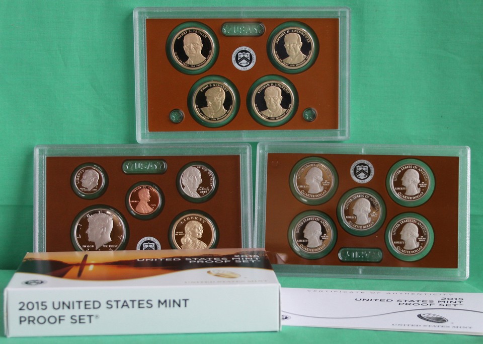 2015 S United States Mint ANNUAL 14 Coin Proof Set Original Box and COA ...