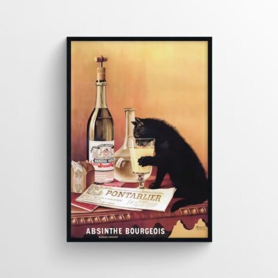 Cat Absinthe Wall Art poster Choose your Size | eBay Australia