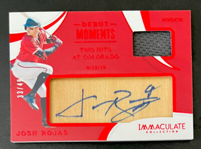 2020 Immaculate Josh Rojas Debut Moments Rookie Jersey Bat Auto Red RC ...