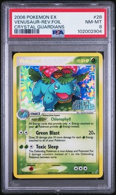Venusaur EX Crystal Guardians Reverse Holo Rare #28 Pokemon Card PSA 8 ...