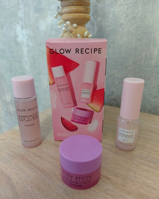 Glow Recipe Set Watermelon Toner 25ml, Dew drops Serum 15ml & Plump ...
