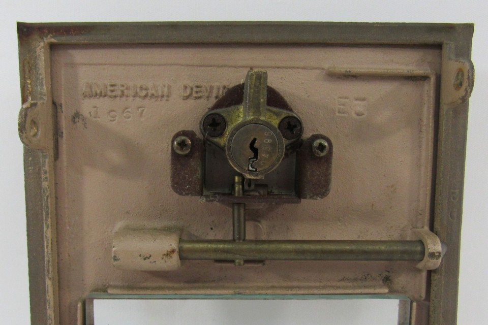 Post Office Mailbox Box Door w/ Lock & Key 1967 American Device EZ ...