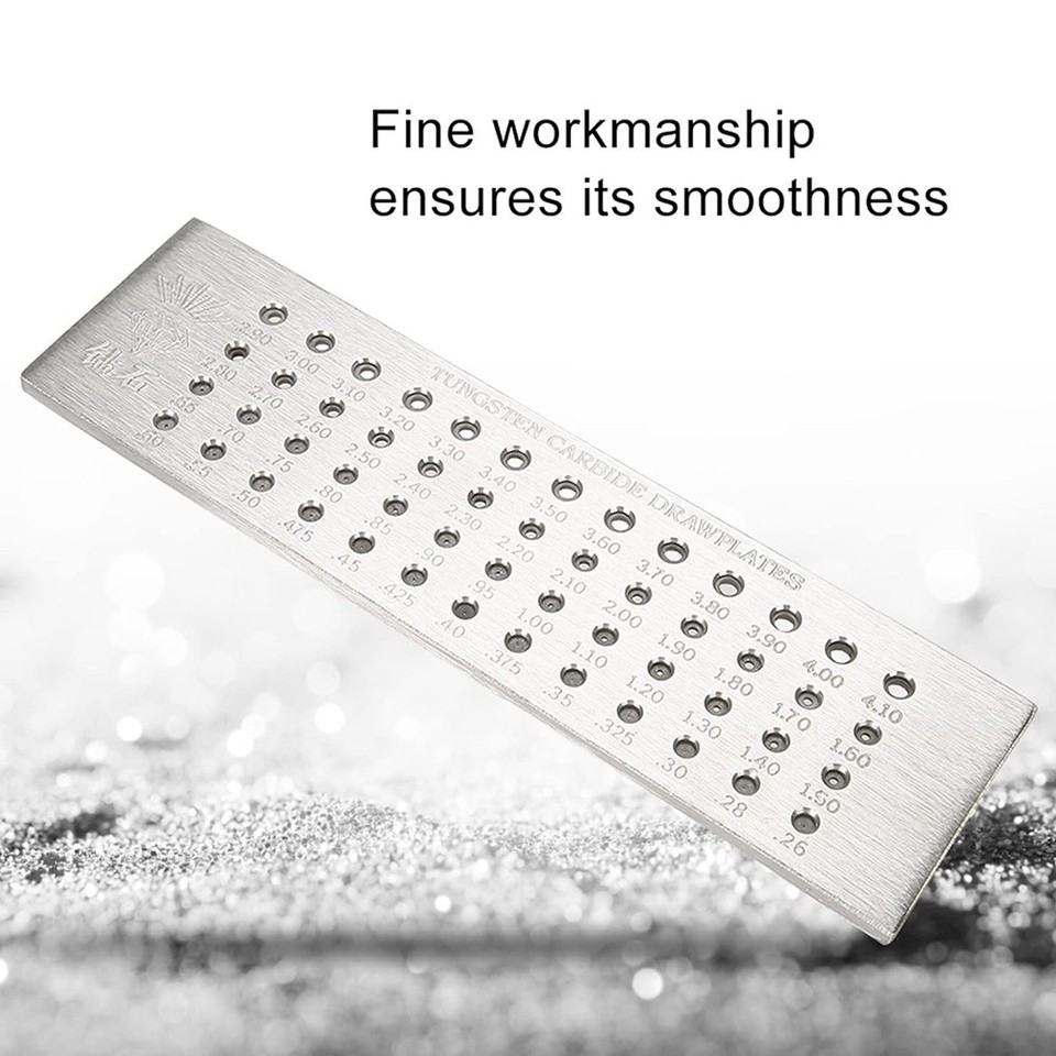 Drahtziehplatte mit 52 Runden Löchern, 0,26-4,10 mm, Wolframkarbid ...