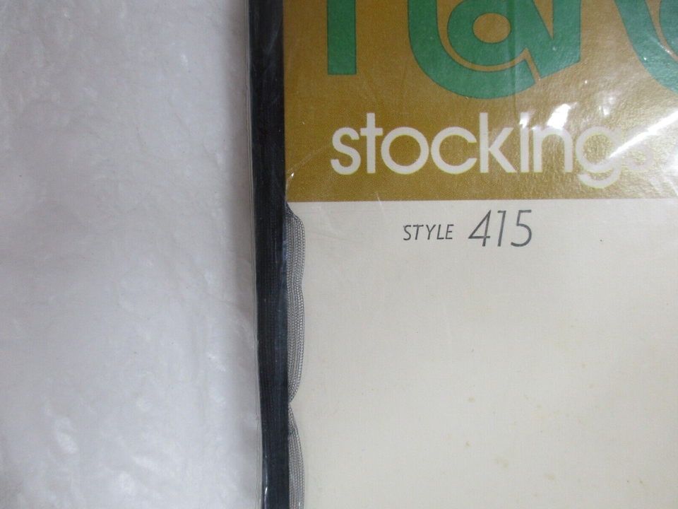 1PR VINTAGE HANES 415 REINFORCED SHEER FLAT KNIT RHT NYLON STOCKINGS 11 ...