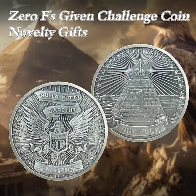 Zero F's Given Challenge Coin Middle Finger Reminder Coin Novelty Joke ...