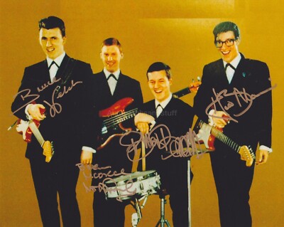 The Shadows Fully Hand Signed 8x10 Photo Autograph Hank Marvin Licorice ...