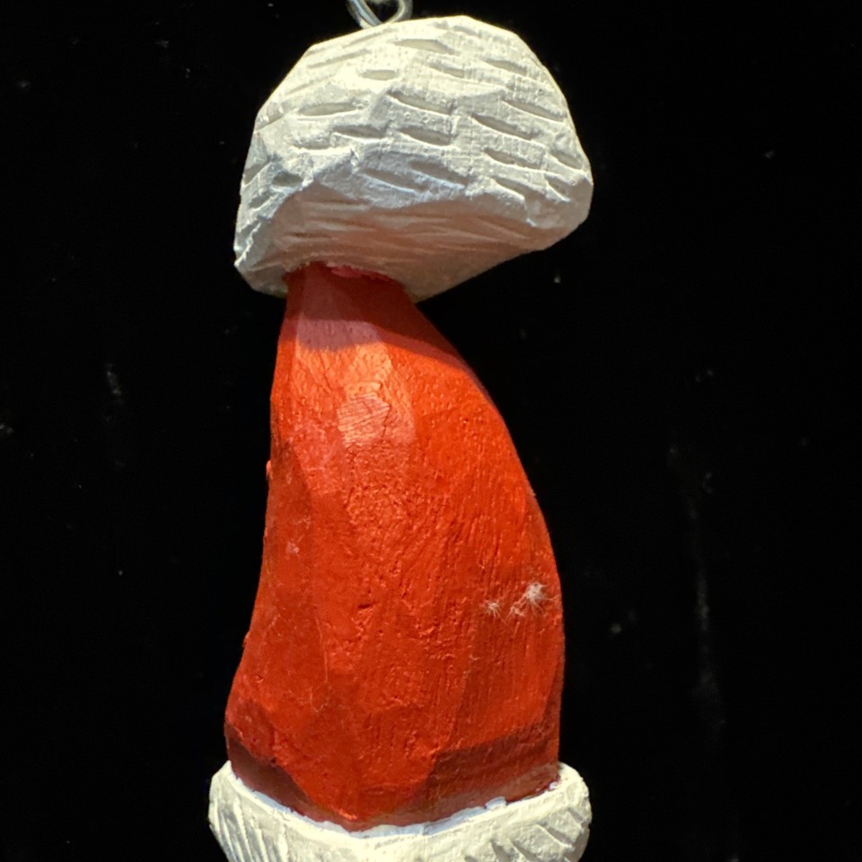 Hand Carved Wooden Santa Claus Christmas Ornament Long Signed 5.5” | eBay