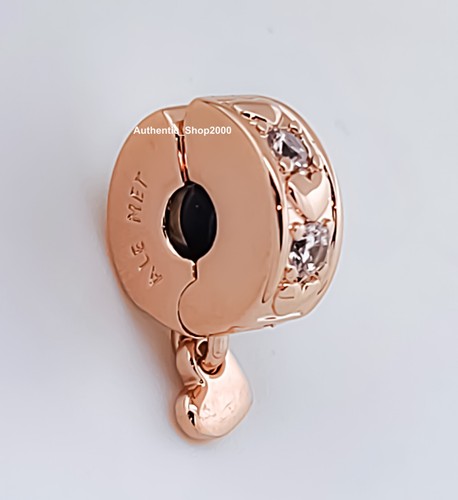 New 100% Pandora Rose Gold Infinite Hearts Sparkling Dangle Clip Charm ...