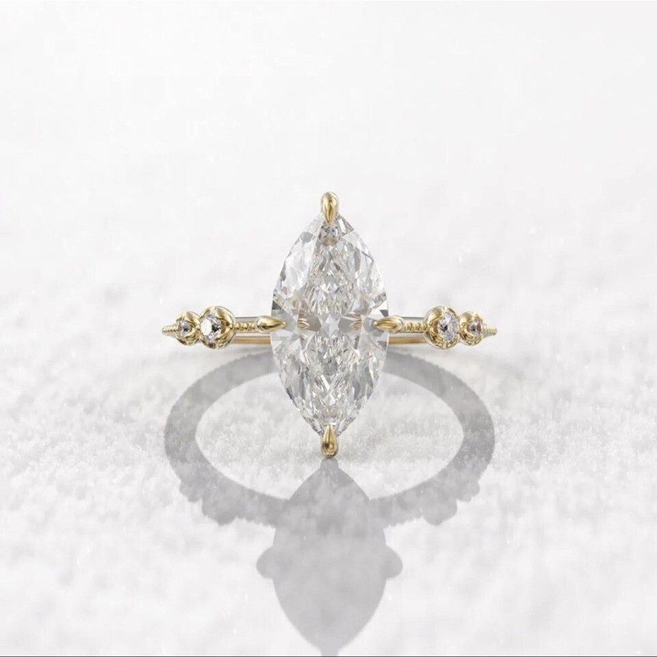 Dainty Set 1 Carat Marquis Cut Simulated Diamond Ring D14 | eBay