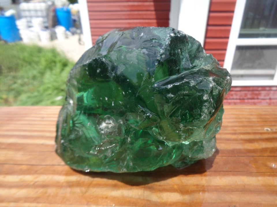Glass Rock Slag Beautiful Clear Green 5.8 lbs PP75 Landscaping Aquarium ...