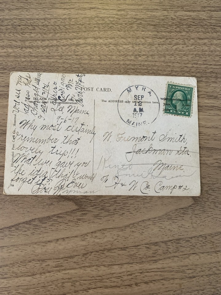 Vintage Post Card Postmark 1917 Bird's-Eye View Fredericton New ...