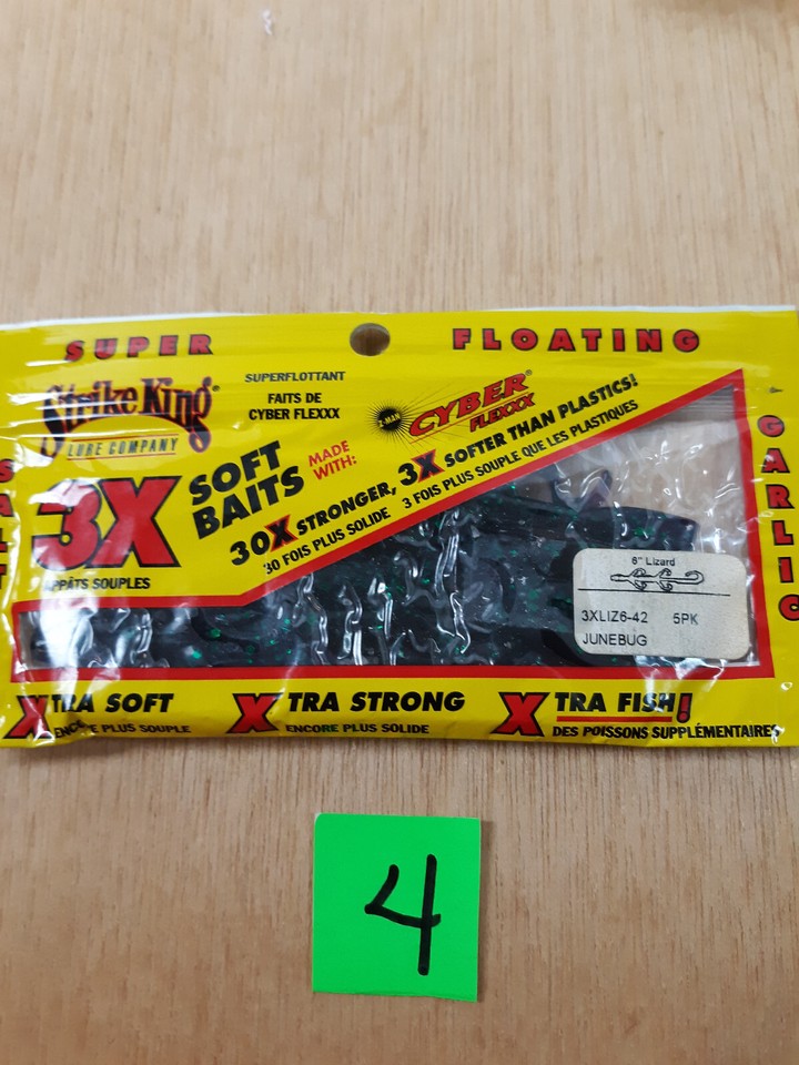 Strike King 3X Super Floating 6" Lizard 5 Count PaK. 8 Colors Garlic ...