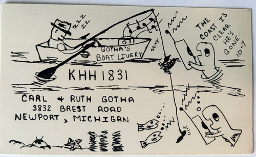 Postcard CB Radio Call Sign Ham Radio KHH 1831 Funny Graphic Newport MI ...