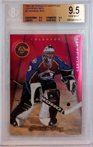 💎1997-98 PINNACLE CERTIFIED CERT. RED PATRICK ROY #5 BGS 9.5 GEM MINT💎 ...