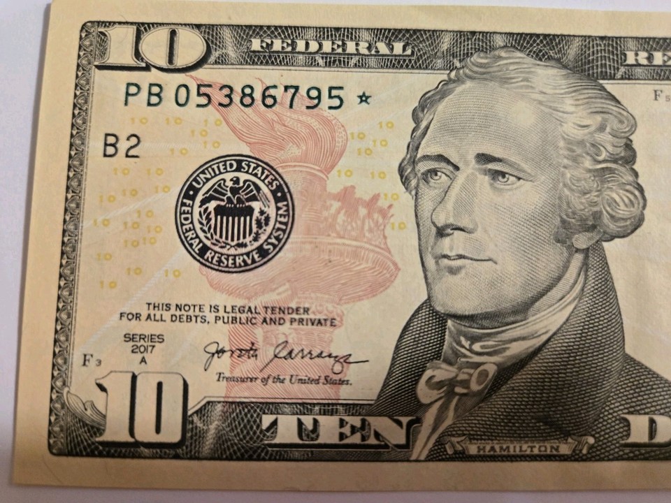 Uncirculated 2 SEQUENTIAL $10 STAR NOTES TEN Dollar Bills 2017A ...