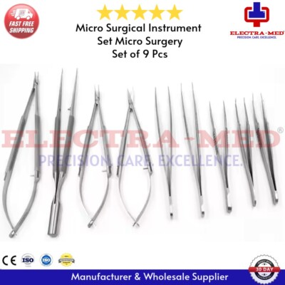 Micro Surgical Instrument Set Micro Surgery Set of 9 Pieces | eBay