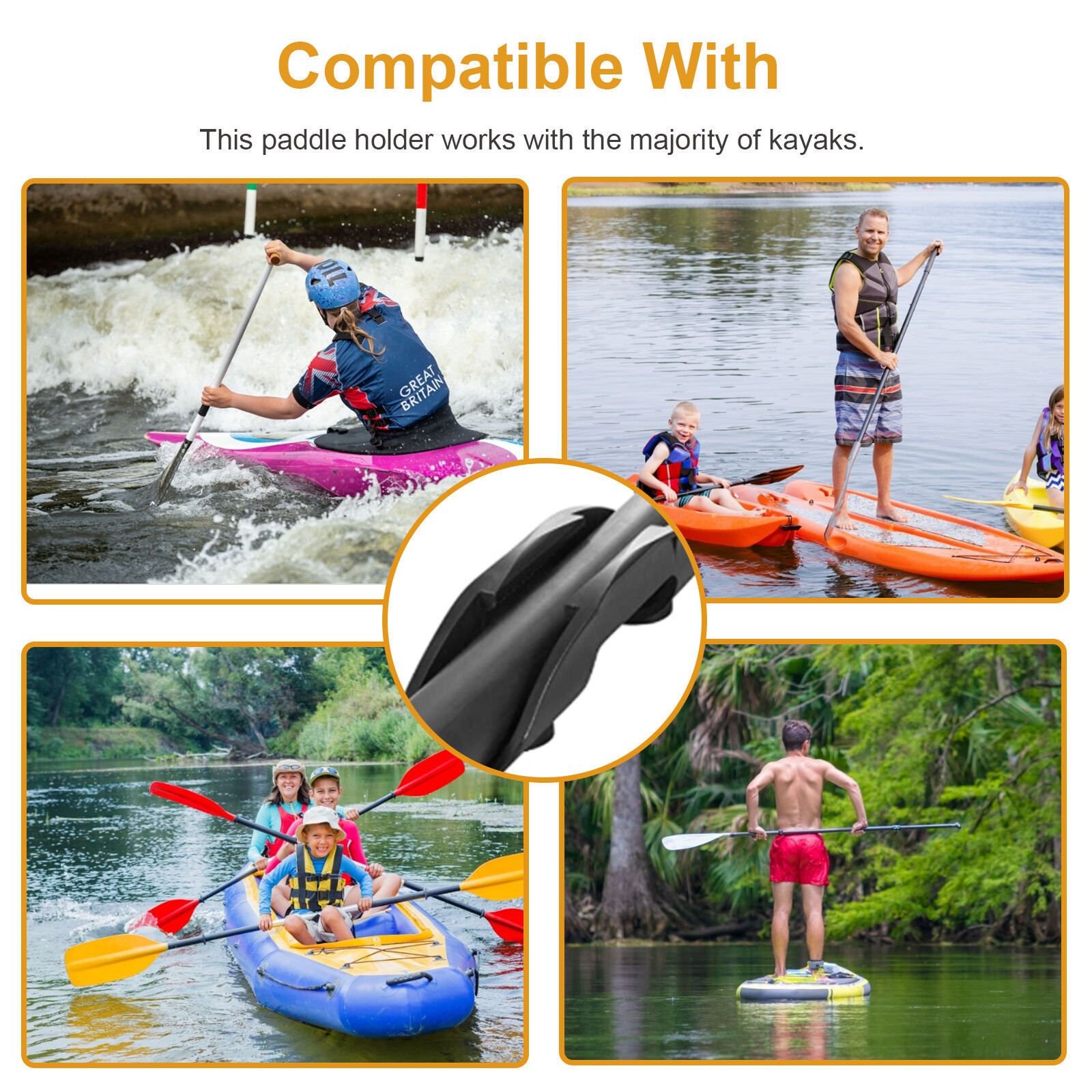 4Pcs Kayak Paddle Holder Clip for Watercraft Canoe Boat Marine Mount ...