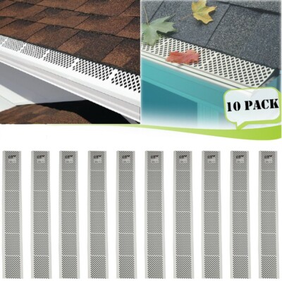 PACK OF SNAP-IN WHITE GUTTER GUARD Cover Screen Debris Leaf Protection ...