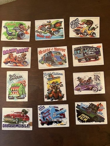 Lot Of (12) 1980 Topps Chewing Gum Weird Wheels Trading Cards (see ...