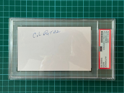 Col Rex T. Barber Signed Autographed 5x3 Index Card PSA/DNA Certified ...