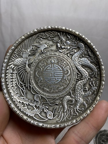 one piece collection tibet silver copper handcarved dragon Phoenix ...