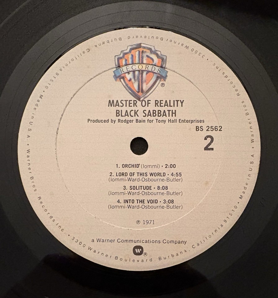 BLACK SABBATH Master Of Reality LP 1971 BS 2562 - VG+ Vinyl - SWEET ...