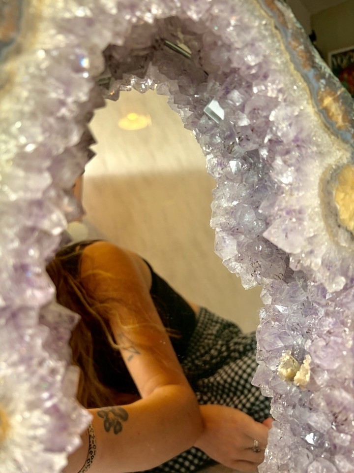 Amethyst Portal Mirror With Stand Druzy | eBay UK