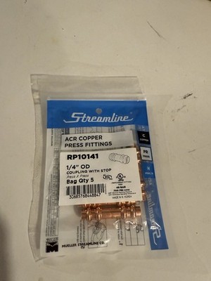 Streamline ACR Copper Press Fittings 1/4" - 5 Pcs per pack - New | eBay
