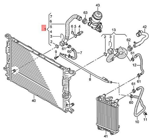 Genuine AUDI Q5 8RB Coolant Hose With Quick Release Coupling Right ...
