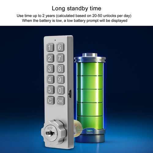 Keypad Cabinet Lock Password Key Unlocking Zinc Alloy Security With ...