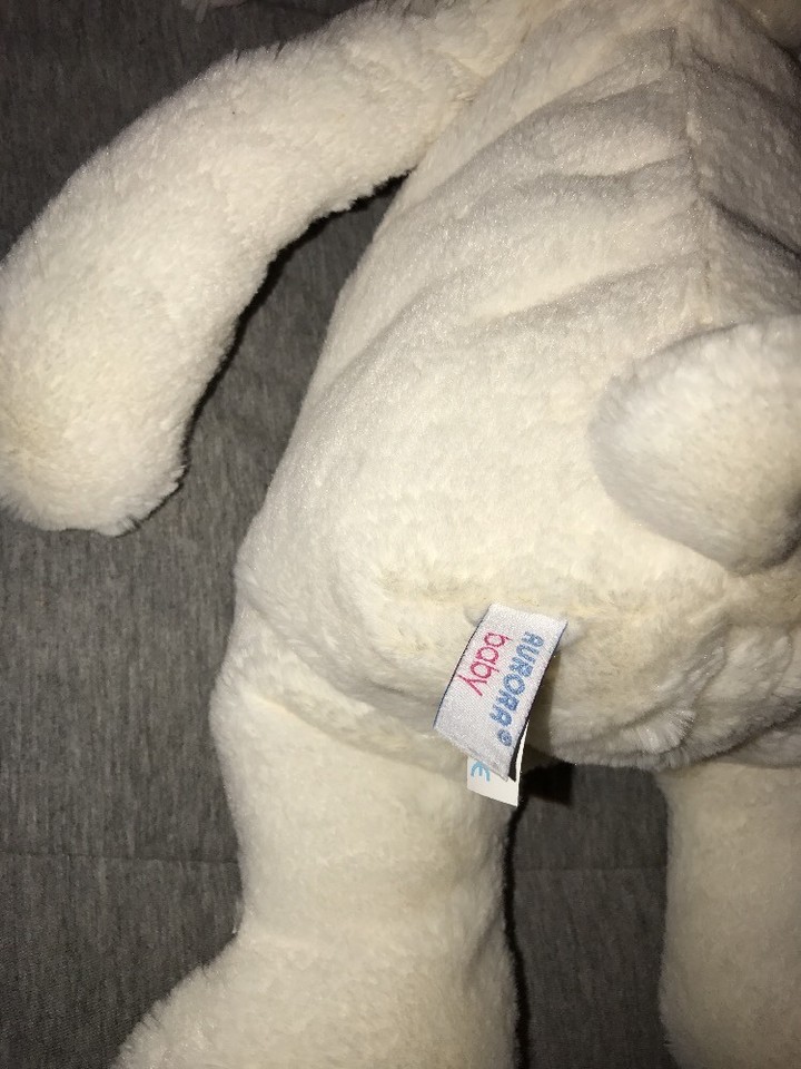 AURORA Baby BOP Floppy Soft BUNNY Pink/White Rabbit All Sewn 16" #20756 Lovie | eBay