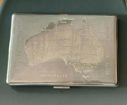 Vintage AUSTRALIA Map Cigarette Case Holder. Sylva Chrome. RETRO | eBay ...