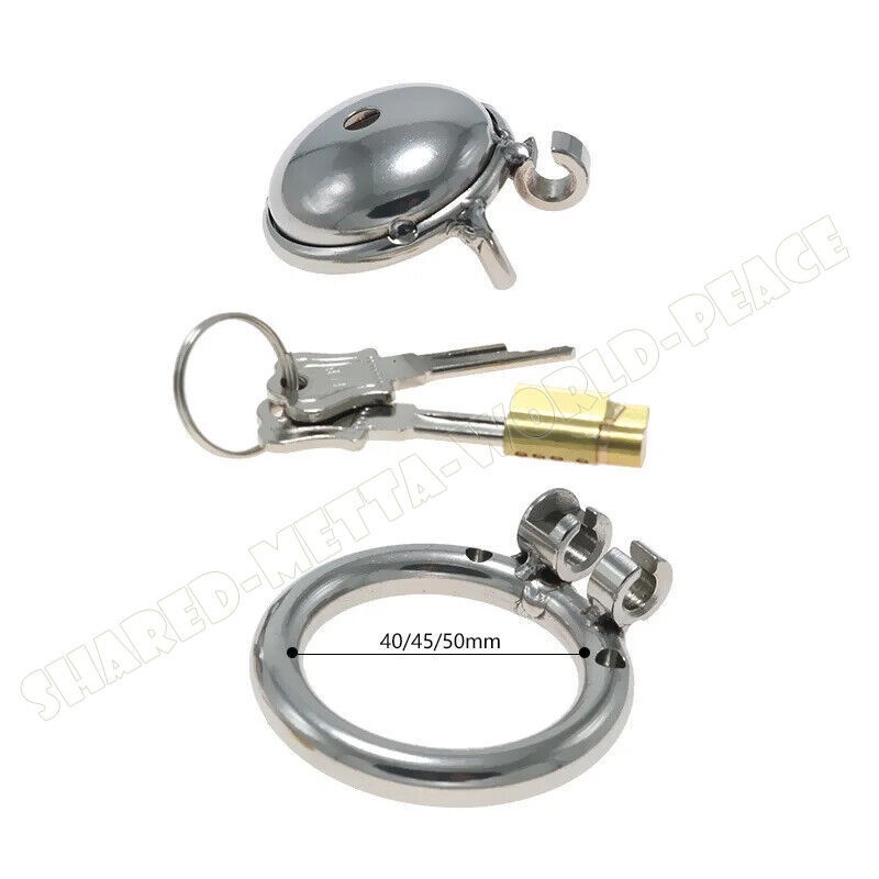 Ultra Small Short Male Sissy Flat Chastity Cage Device Stainless Steel ...