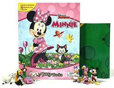 DISNEY JUNIOR MINNIE MOUSE,MY BUSY BOOKS,W/ STORYBOOK,10 FIGURES ...