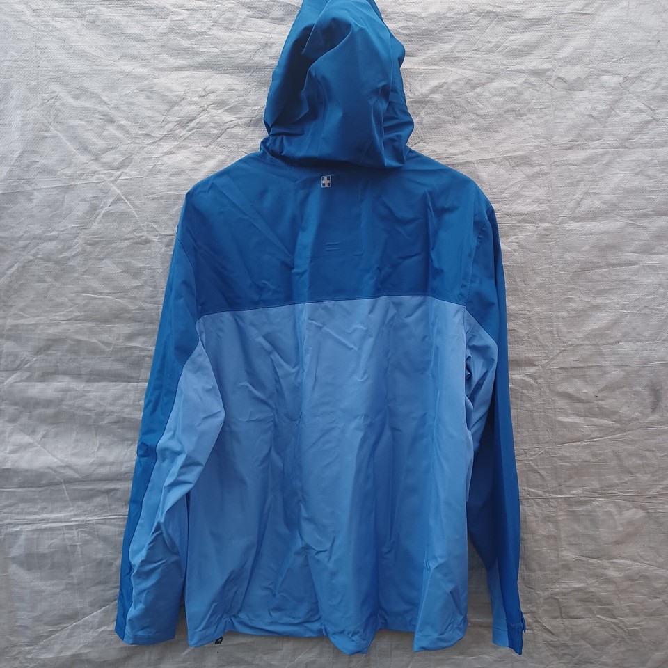 Swiss Tech Jacket Large Mens Blue Lightweight Rain Coat Zip Pockets ...