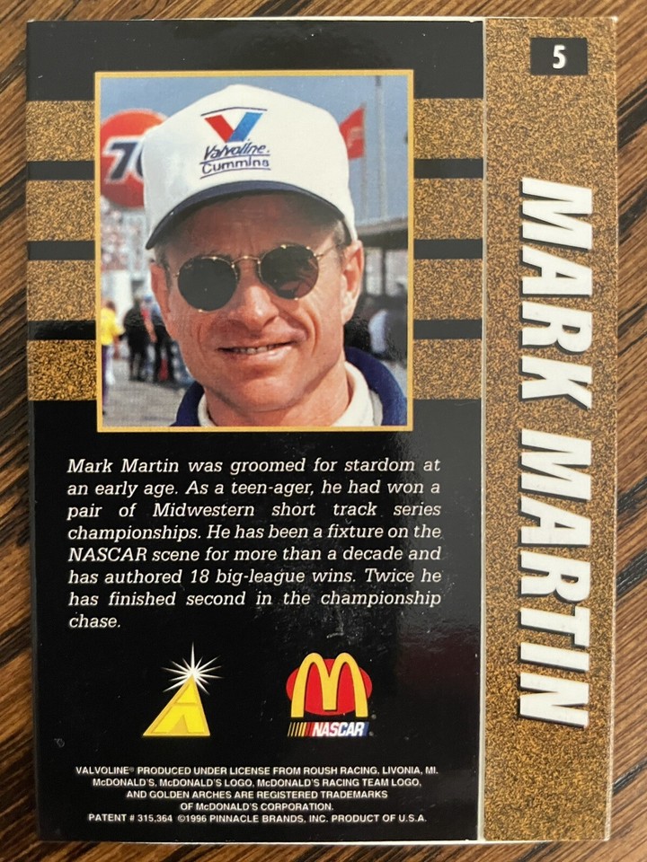 RARE 1996 ACTION PACKED Mark Martin SIGNED card (#5) | eBay
